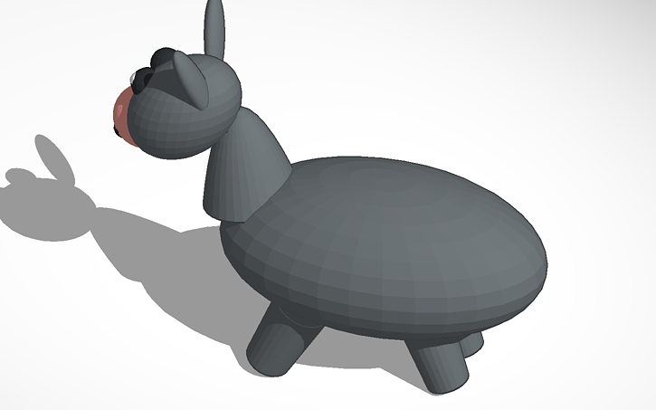 3D design burro de sancho panza (rucio) - Tinkercad