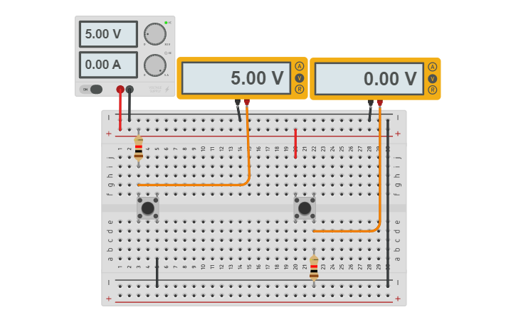 Circuit design Pullup and Pulldown Resistors - Tinkercad