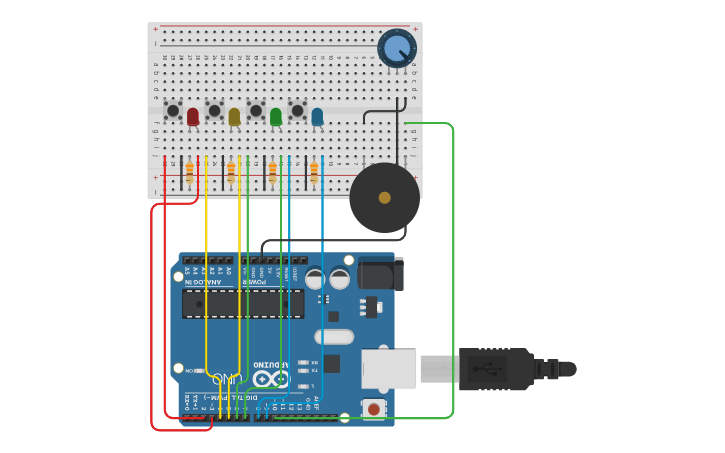 Circuit design ExamCircuit2 - Tinkercad