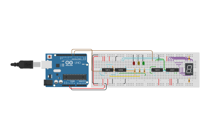 Circuit design Final Project - Traffic Light System - Tinkercad