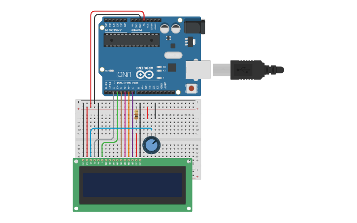 Circuit Design 03 Display Text On 16x2 Lcd Tinkercad