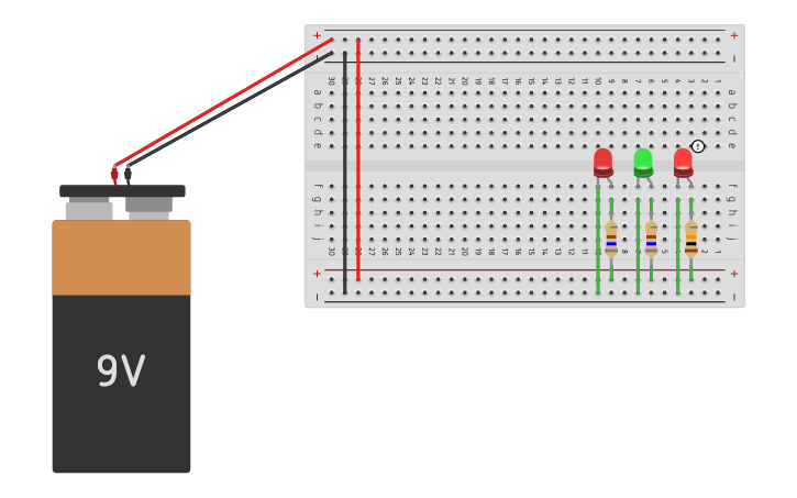 Circuit design LEDs in Parallel | Tinkercad
