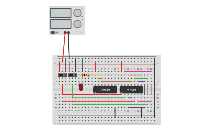 Circuit design XNOR GATE USING NAND GATE - Tinkercad