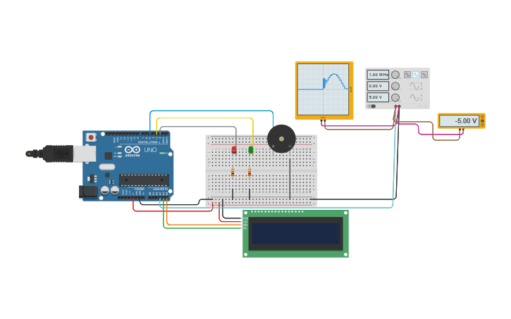 Circuit design Copy of trabalho final osciloscópio - Tinkercad