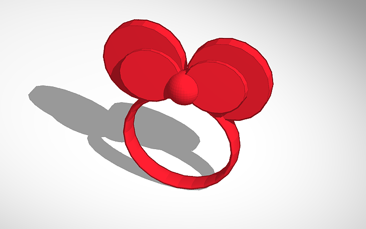 3D design Minnie Mouse Ring - Tinkercad