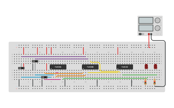 Circuit design FULL ADDER USING BASIC GATES | Tinkercad