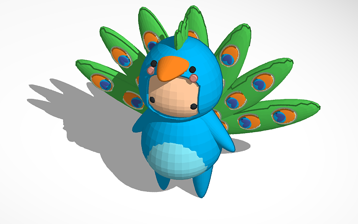 3D design Peacock Chibi - Tinkercad
