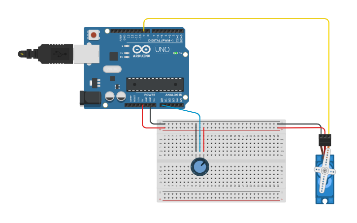Circuit design servo | Tinkercad