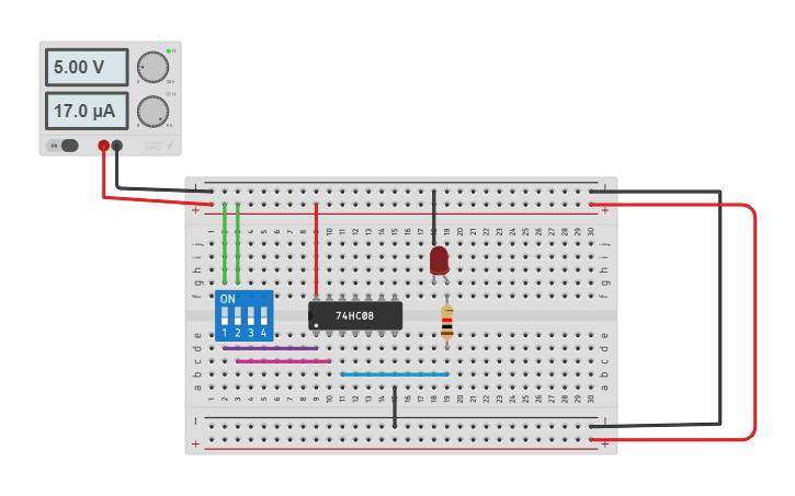 Circuit design Familiarisation of Logic AND Gates | Tinkercad