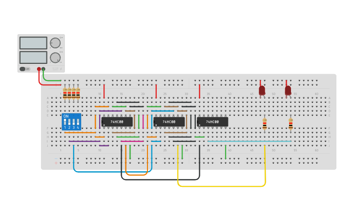 Circuit design Full-Subtractor - Tinkercad
