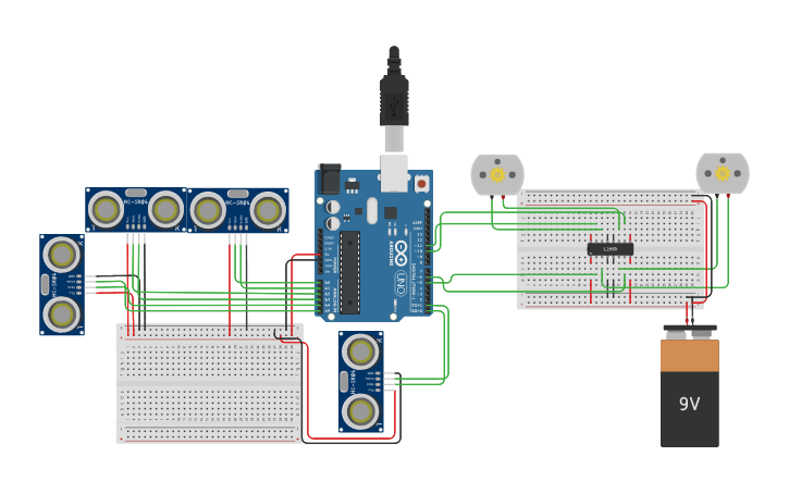 Circuit design Mini_Project-Arduino_Car | Tinkercad