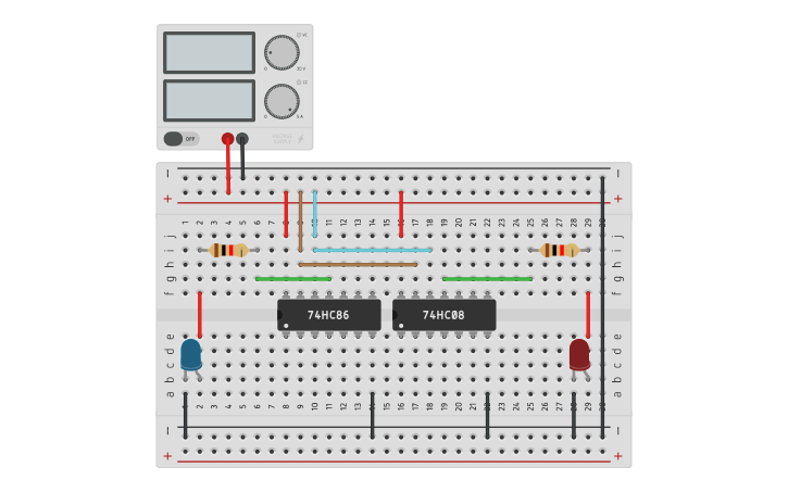 Circuit Design Lab2 Q1 Half Adder Tinkercad