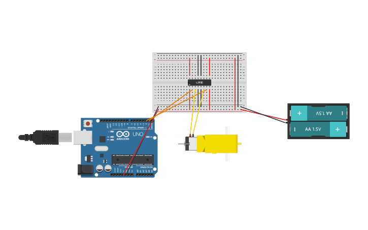 Circuit design motor simple - Tinkercad