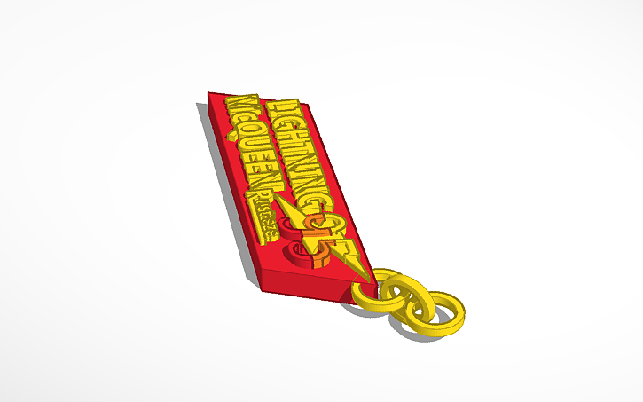 3D design [LINKED] LIGHTNING McQUEEN 95 key chain | Tinkercad