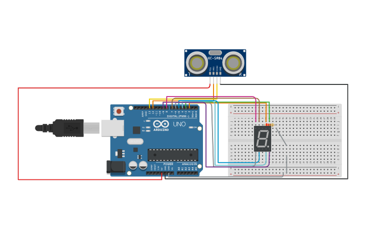 Circuit design Ultrasonic Distance Sensor with 7-segment Display ...