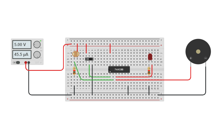 Circuit design Security Door Alarm #Marvel Task - Tinkercad
