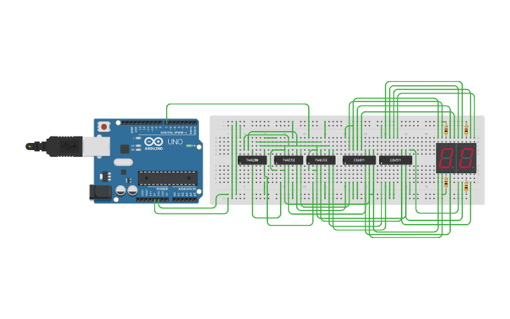 Circuit design COUNTER - Tinkercad