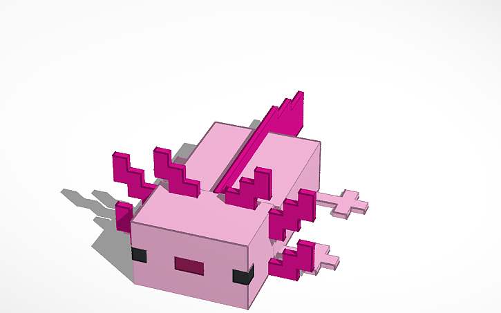 3D design Minecraft Axolotl - Tinkercad