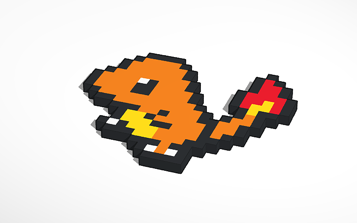 3D design PIXEL CHARMANDER - Tinkercad