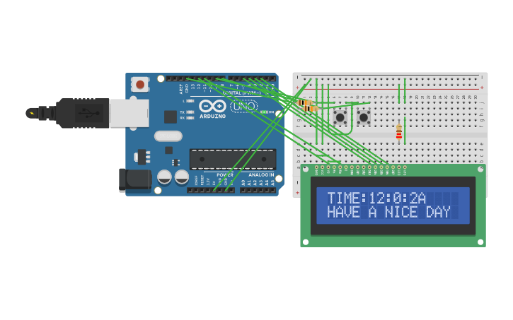 Circuit design digital clock - Tinkercad