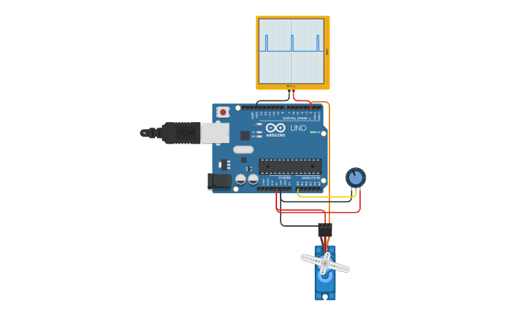Circuit design Simple Servo - Tinkercad