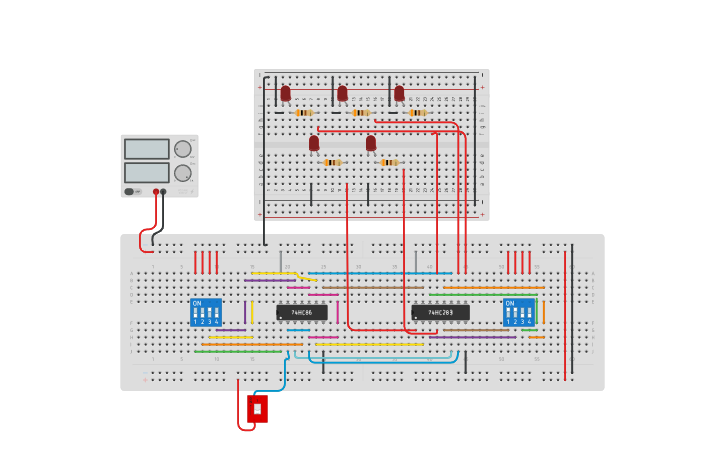 Circuit Design 4 Bit Binary Adder Or Subtractor Tinkercad