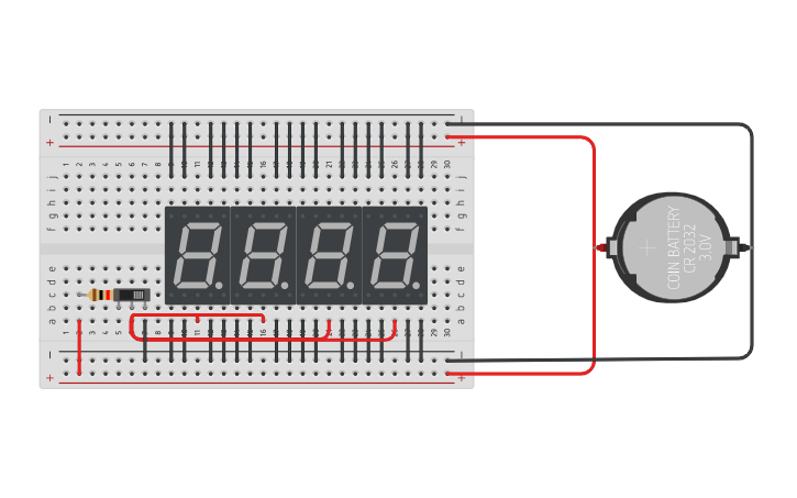 Circuit design 7 Segment Display 2nd - Tinkercad