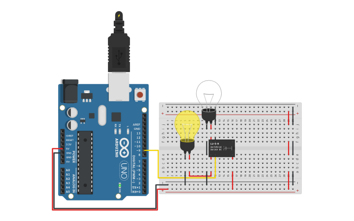 Circuit design I/O LED (STRING) #01 - Tinkercad
