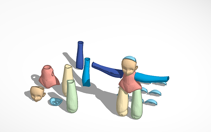 3D design small simple bjd - Tinkercad