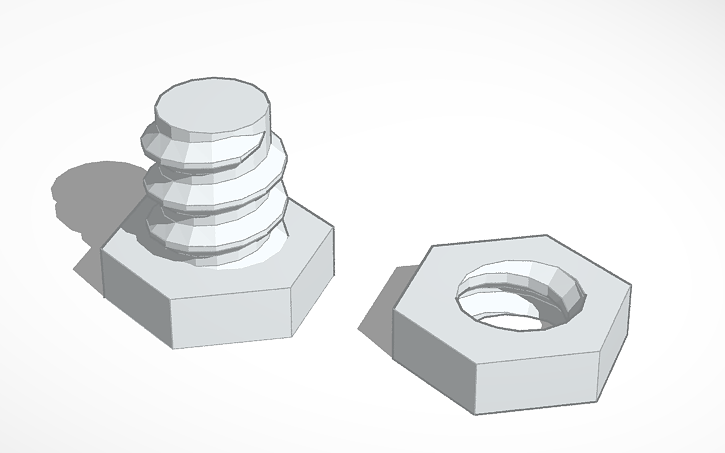 3D design Nuts and Bolts_3A - Tinkercad
