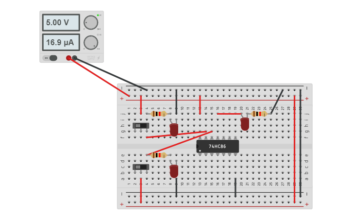 Circuit design chip 7486 | Tinkercad