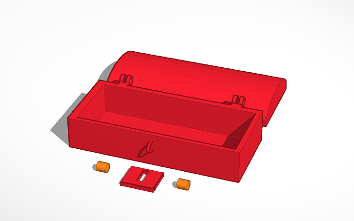 3D design box with lock hinge - Tinkercad