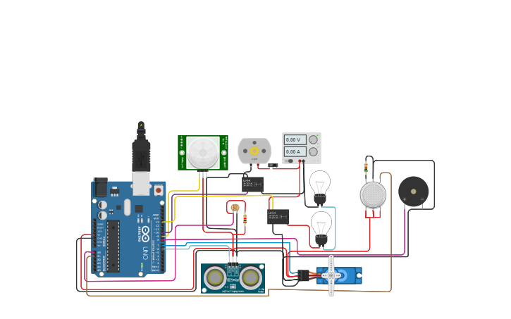 Circuit design Home Automation - Tinkercad