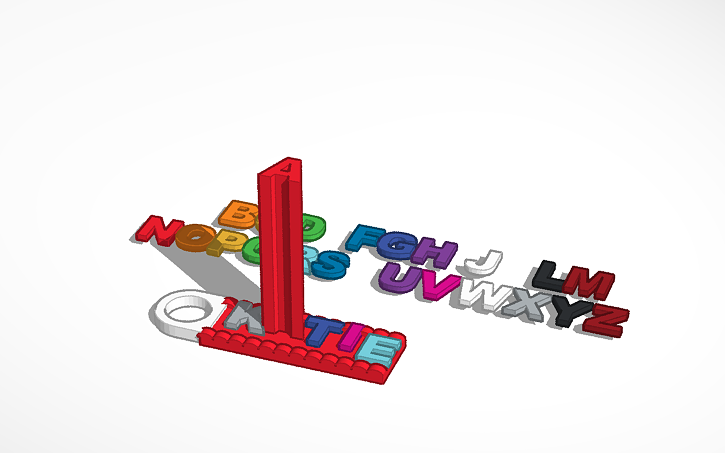 3D design Lesson: Key ring, letters! result - Tinkercad