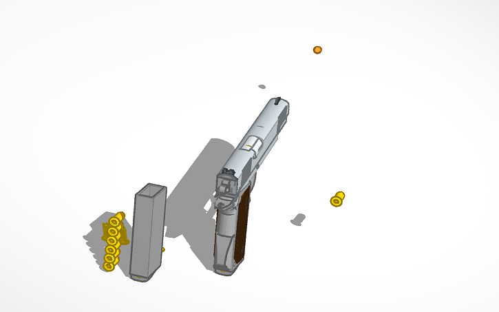3D design Colt 1911 45 acp ammo - Tinkercad