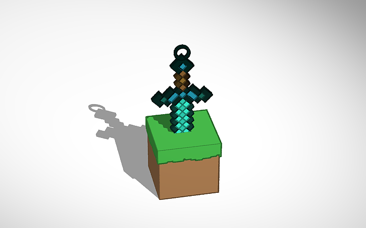 3D design Minecraft Keychain - Tinkercad
