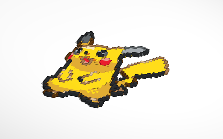3D design Pikachu - Tinkercad