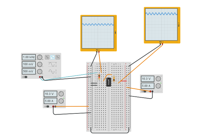 Circuit design OPAMP-Amplifier - Tinkercad