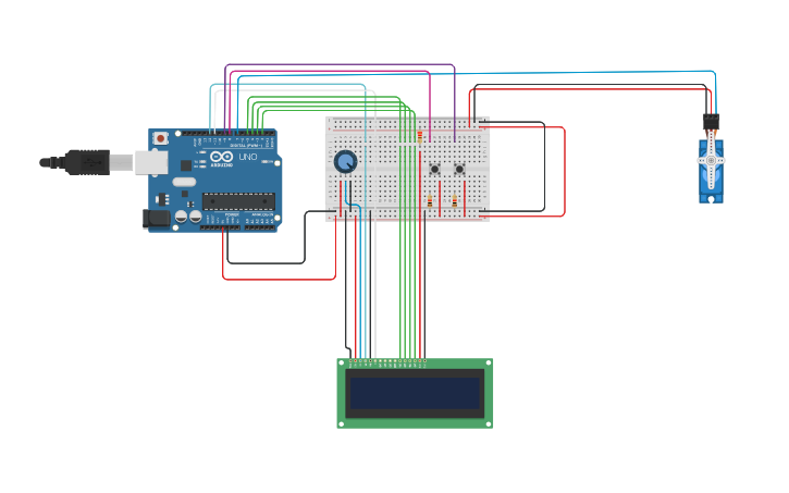 Circuit Design Smart Parking System Using Arduino Tinkercad
