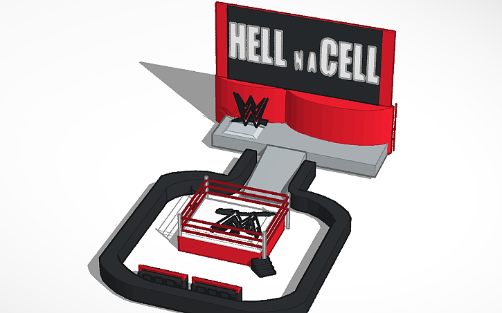 3D design WWE hell in a cell arena - Tinkercad