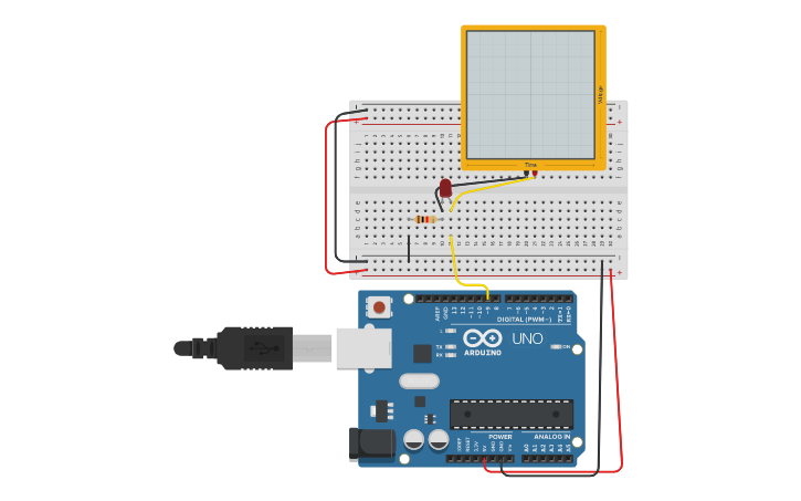 Circuit design fading leds with analog output - Tinkercad