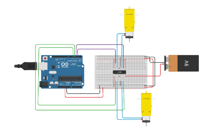 Circuit design Tarea L293D - Tinkercad