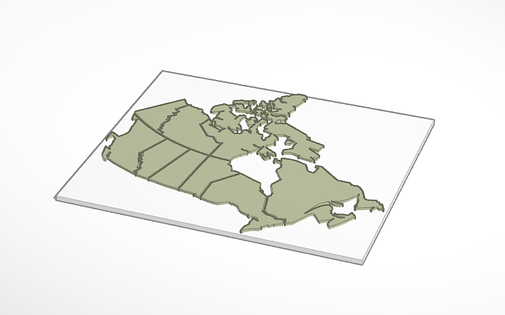3D design Canada Map for Autodesk - Tinkercad