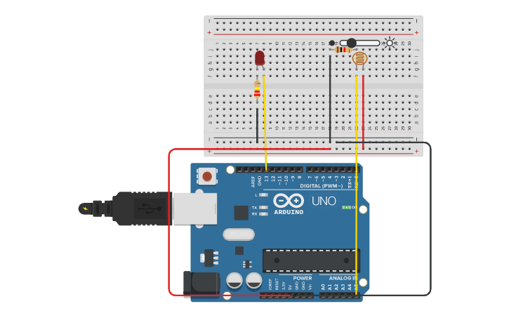 Circuit Design Sensor De Luz Tinkercad