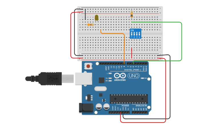 Circuit design Circuito basico | Tinkercad