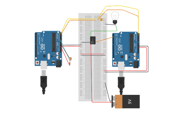Circuit design comunicazione I2C | Tinkercad