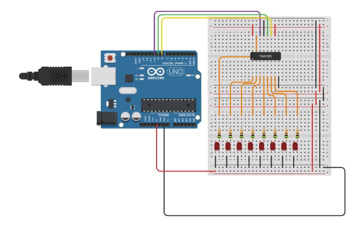 Circuit design (Aufgabe 2) Lauflicht | Tinkercad Circuit design (Aufgabe 2) Lauflicht | Tinkercad
