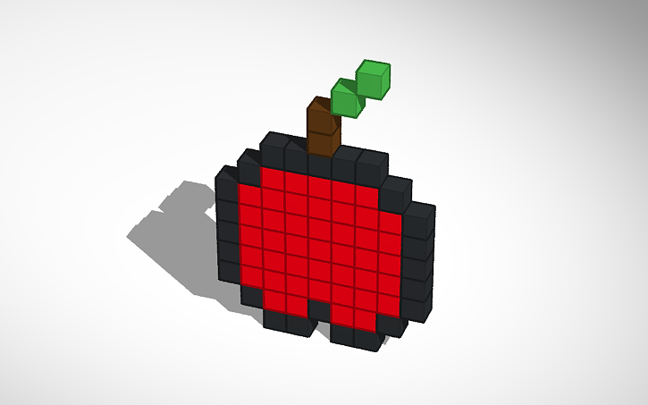 3D design pixel art apple - Tinkercad
