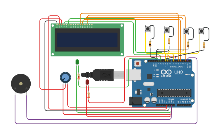 Circuit design Interactive quiz game - Tinkercad