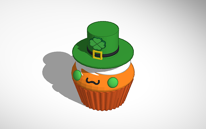 3D design St. Patrick's Day Cupcake - Tinkercad